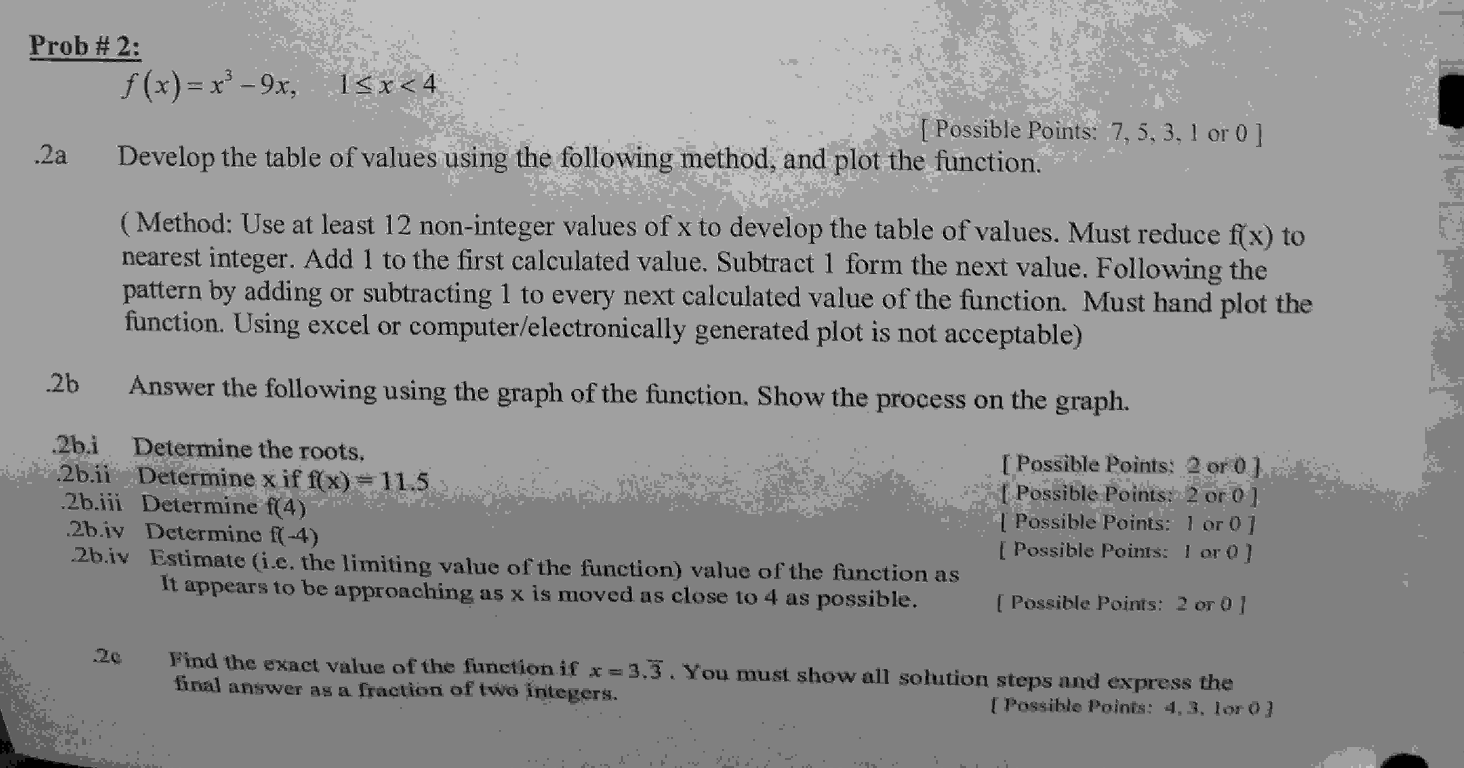 Solved Prob # 2:f(x)=x3-9x,1≤x