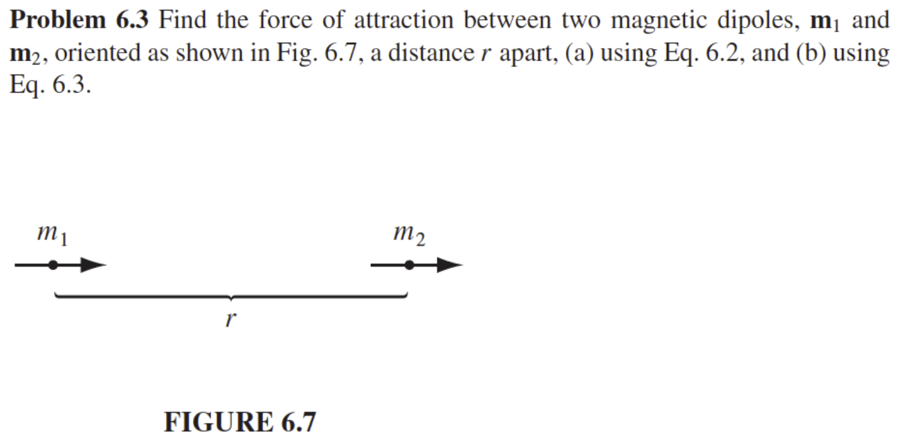Solved Problem 6.3 Find the force of attraction between two | Chegg.com