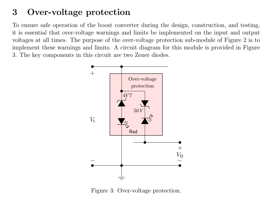 Solved 3 Over-voltage protection To ensure safe operation of | Chegg.com