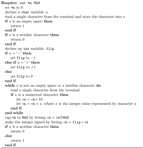 Solved Require: int *n, MAX set in to 0 declare a char | Chegg.com