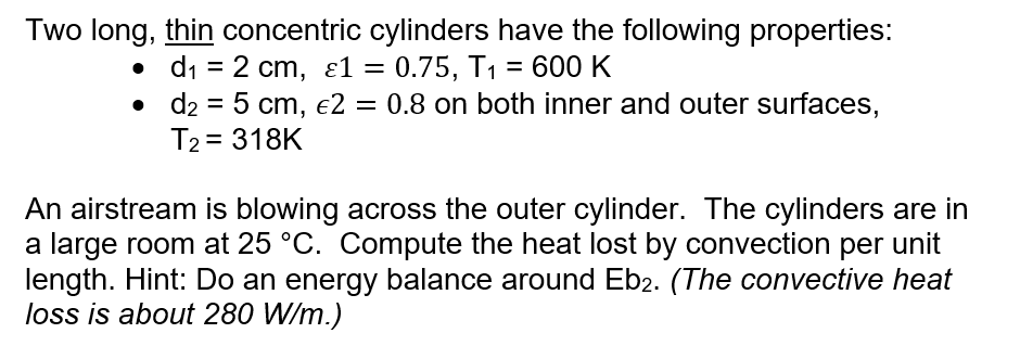 Solved Two long, thin concentric cylinders have the | Chegg.com