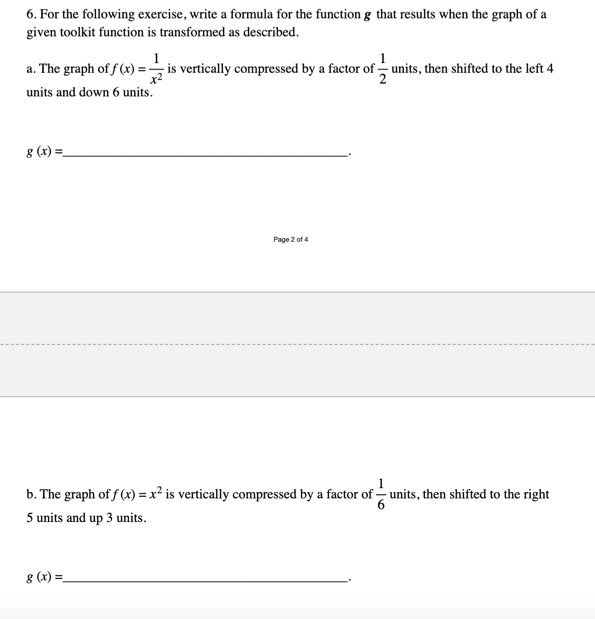 Solved For the following exercise, write a formula for the | Chegg.com