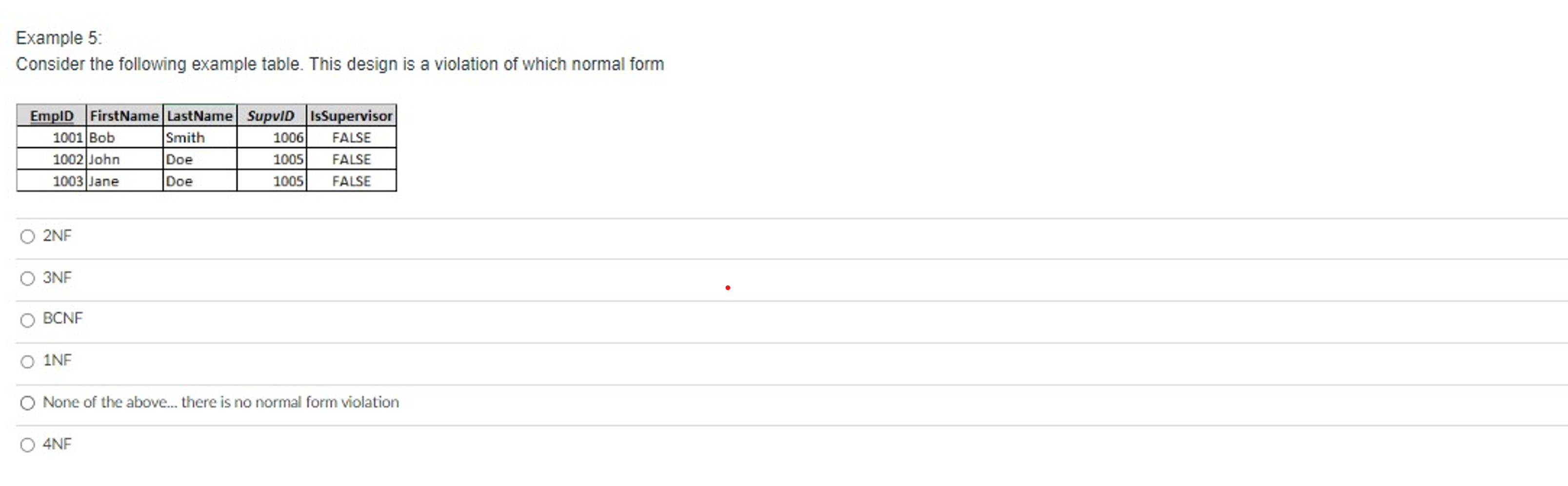 Solved Example 5: Consider the following example table. This | Chegg.com