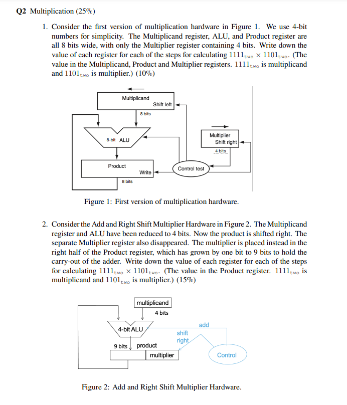 Solved 1. Consider the first version of multiplication | Chegg.com