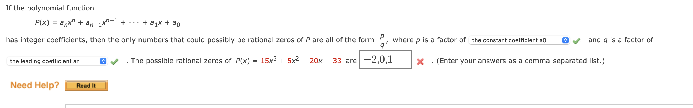 Solved If the polynomial function | Chegg.com