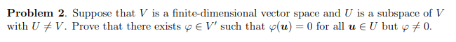Solved Problem 2. Suppose that V is a finite-dimensional | Chegg.com
