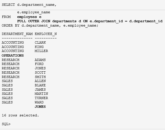 Solved SELECT d.department_name, e.employee_name FROM | Chegg.com