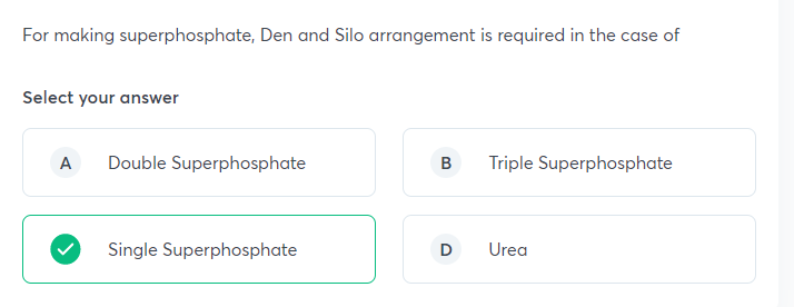 Solved For making superphosphate, Den and Silo arrangement | Chegg.com