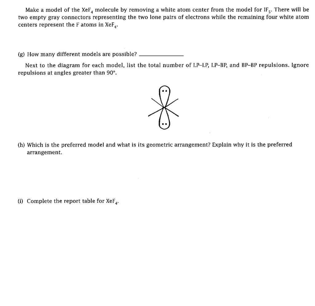 Solved The VSEPR AX,4E2 class (a member of the AX, family) | Chegg.com
