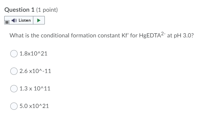 Solved Question 1 (1 point) Listen What is the conditional | Chegg.com
