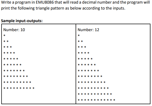 Solved Write a program in EMU8086 that will read a decimal | Chegg.com