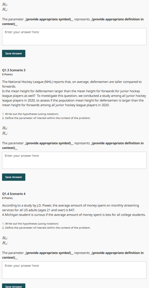 Solved Q1 Stating Hypotheses 0 Points Many questions in | Chegg.com