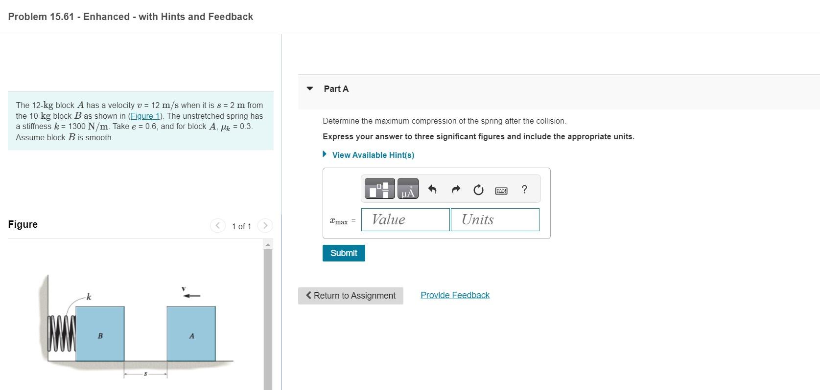 Solved Problem 15.61 - Enhanced - with Hints and Feedback | Chegg.com