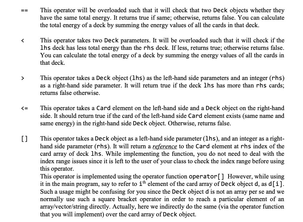 Solved Class Design for Playing Card Deck You will use a | Chegg.com