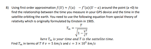 Solved Using first order approximation 𝑓(𝑈) ≈ 𝑓(𝑎) − | Chegg.com