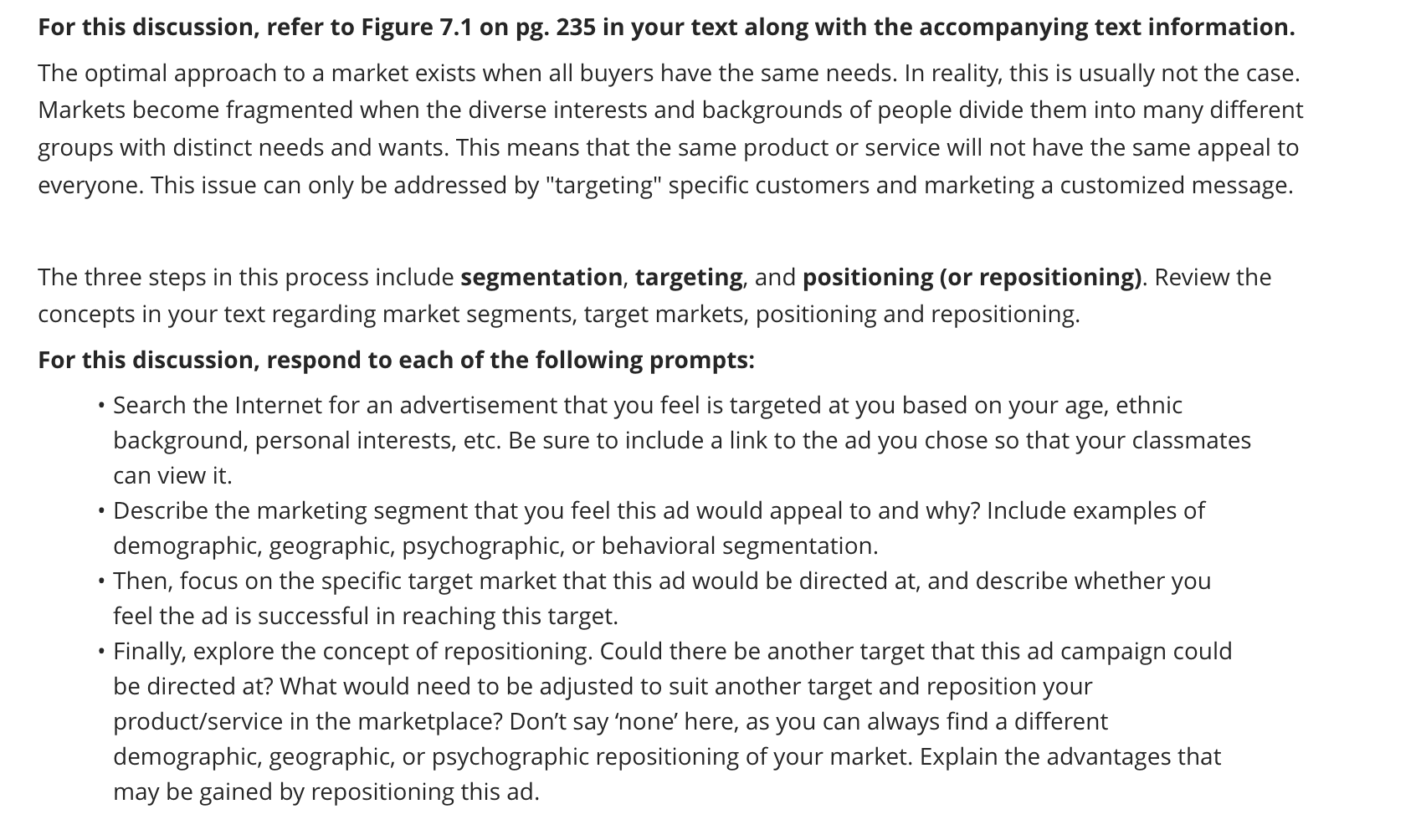 Solved For this discussion, refer to Figure 7.1 on pg. 235 | Chegg.com