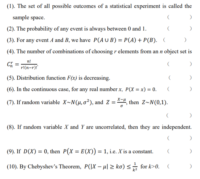 Solved (1). The set of all possible outcomes of a | Chegg.com