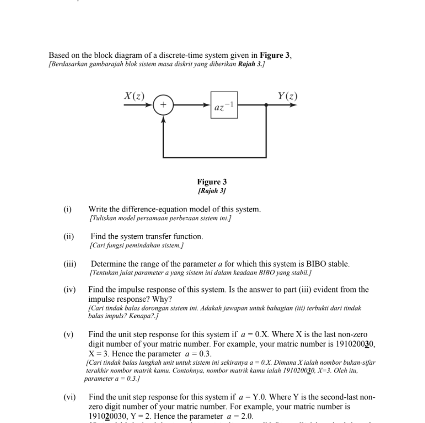 Solved Based on the block diagram of a discrete-time system | Chegg.com