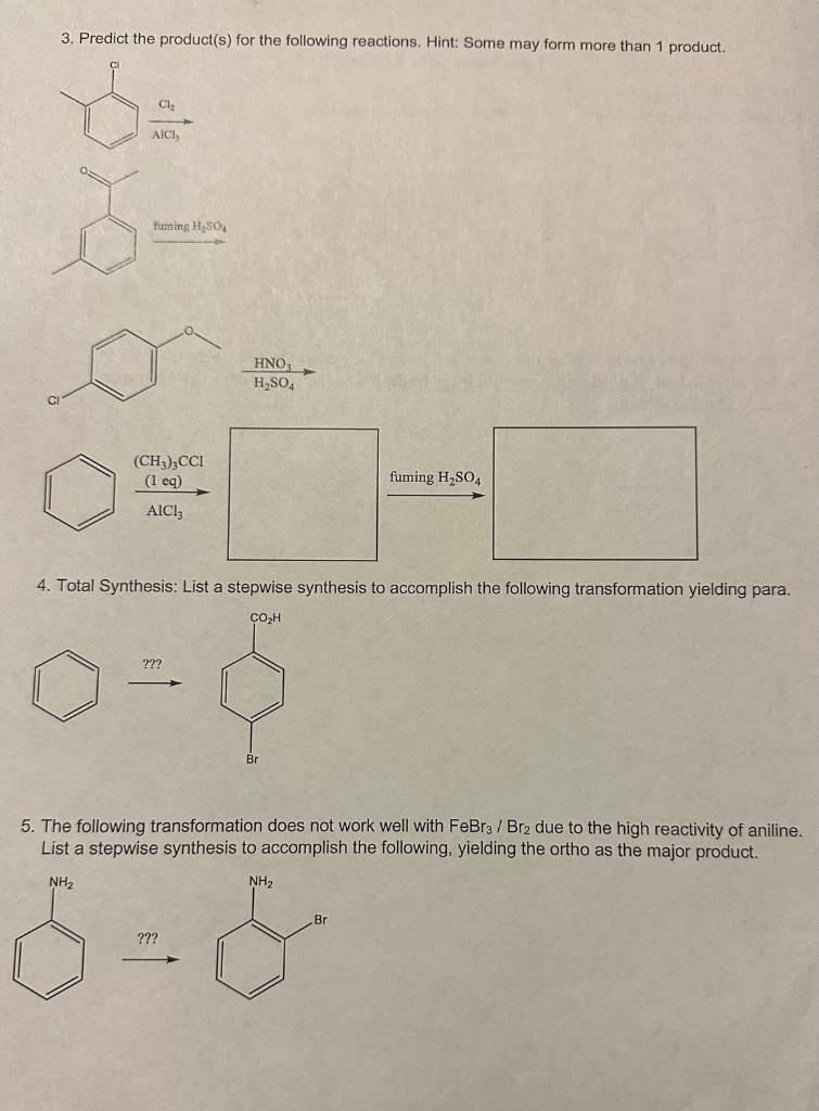 Solved 2 Predict The Major Product S For The Reaction