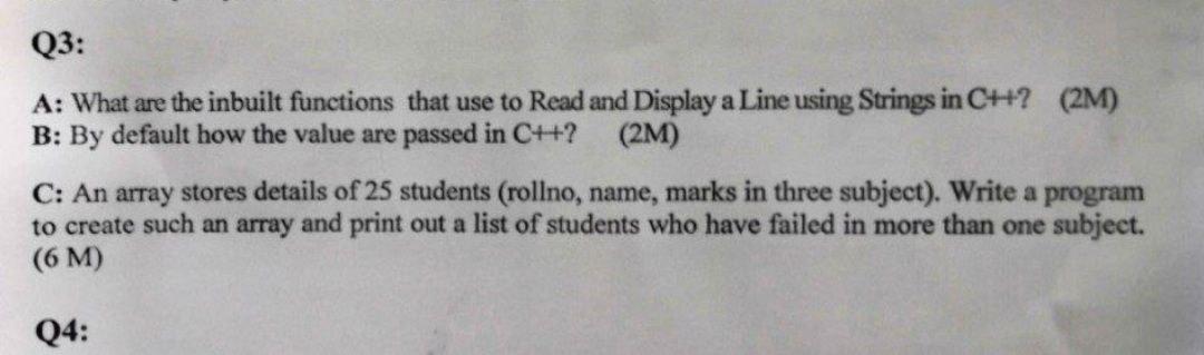Solved Q3: A: What are the inbuilt functions that use to | Chegg.com