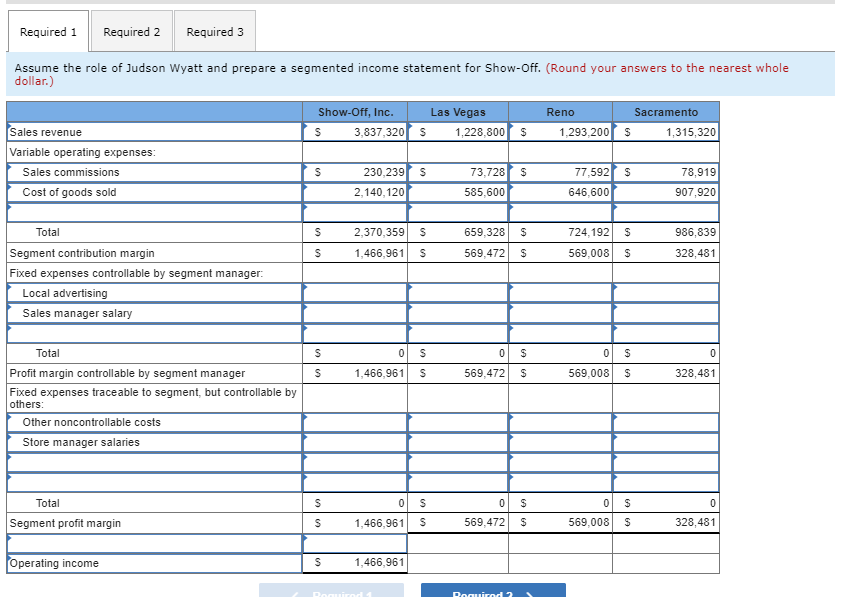 Solved Problem 12-44 Segmented Income Statement; | Chegg.com