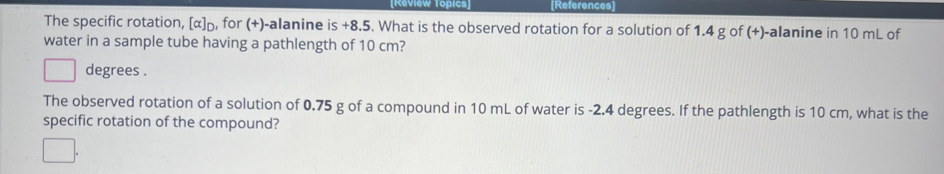 Solved The specific rotation, [α]D, for (−)− pseudoephedrine | Chegg.com