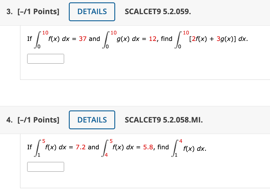 Solved If ∫010f(x)dx=37 and ∫010g(x)dx=12, find | Chegg.com