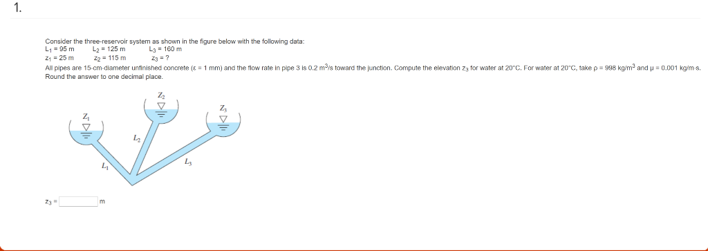 Solved 1. Consider the three-reservoir system shown in the | Chegg.com