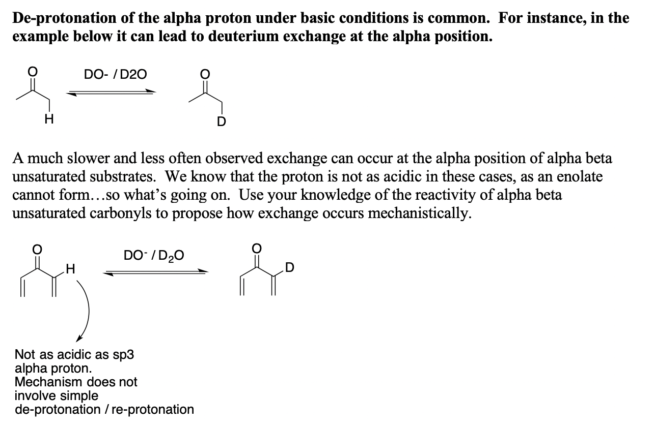Solved De-protonation of the alpha proton under basic | Chegg.com