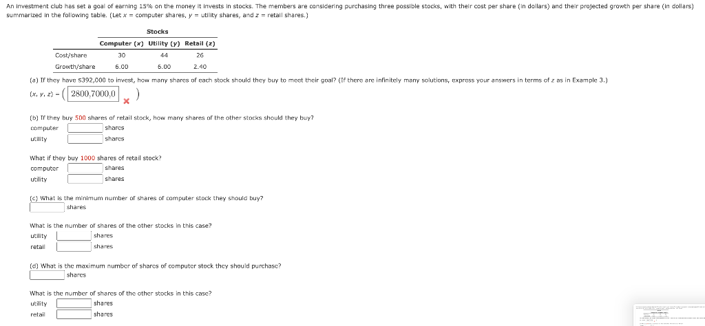 Solved summarized in the following table. (Let x= computer | Chegg.com