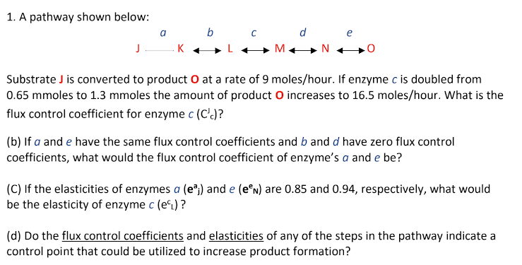 Solved A pathway shown br ?(()1-cdots*)Substrate J is | Chegg.com