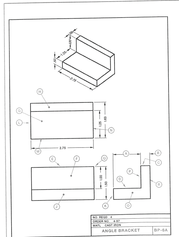 Solved (H) (G) (N) (M) ANGLE BRACKET (BP-6A) Student's Name | Chegg.com
