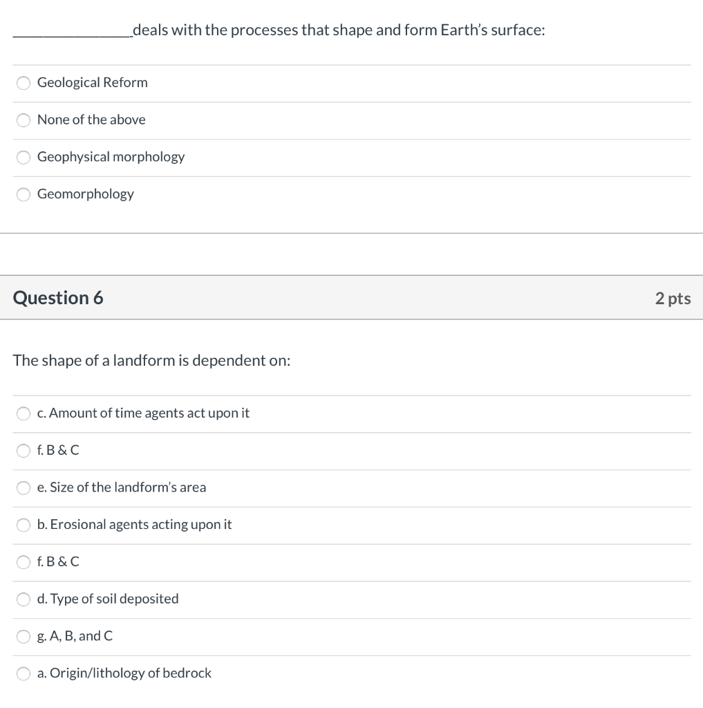 Solved deals with the processes that shape and form Earth's | Chegg.com