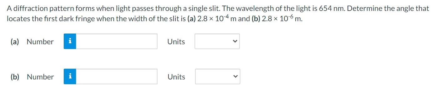Solved A diffraction pattern forms when light passes through | Chegg.com
