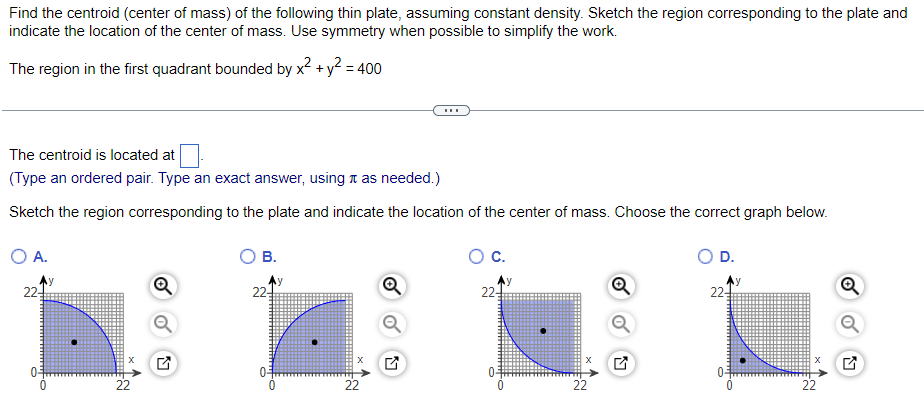 Solved Find the centroid (center of mass) of the following | Chegg.com