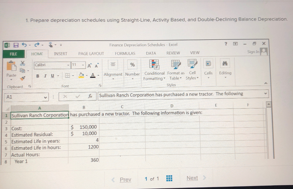 1. Prepare depreciation schedules using | Chegg.com