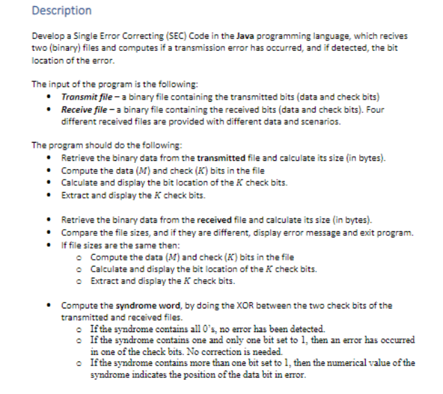 Solved Develop a Single Error Correcting (SEC) Code in the | Chegg.com