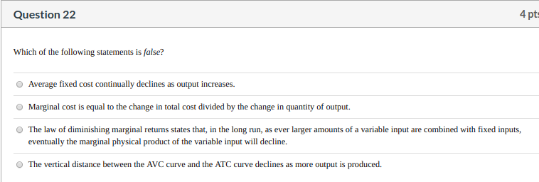 Solved Question 22 4 pt: Which of the following statements | Chegg.com