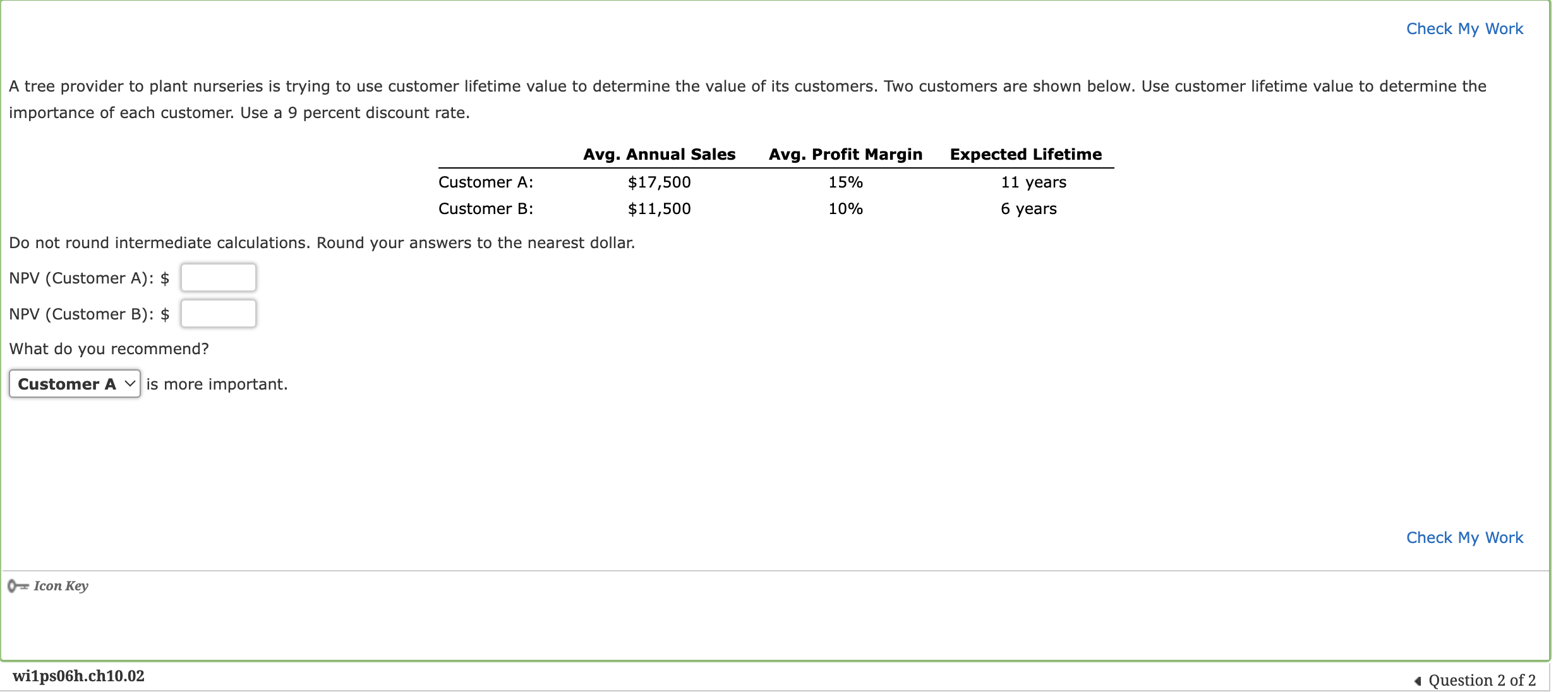 Solved importance of each customer. Use a 9 percent discount | Chegg.com
