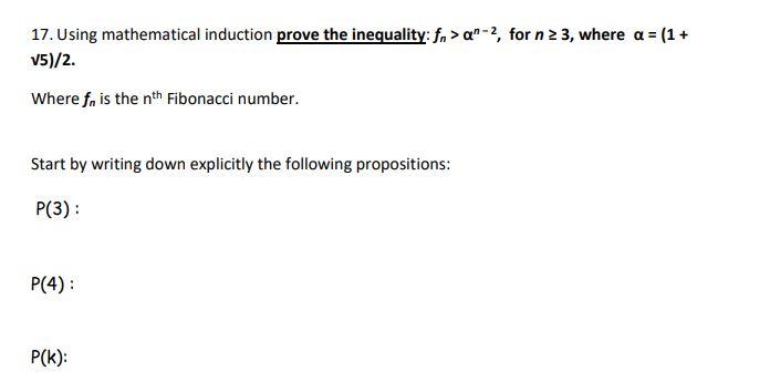 Solved 17. Using mathematical induction prove the | Chegg.com