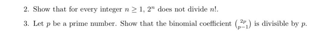 Need help with number 2. Show that for every integer | Chegg.com