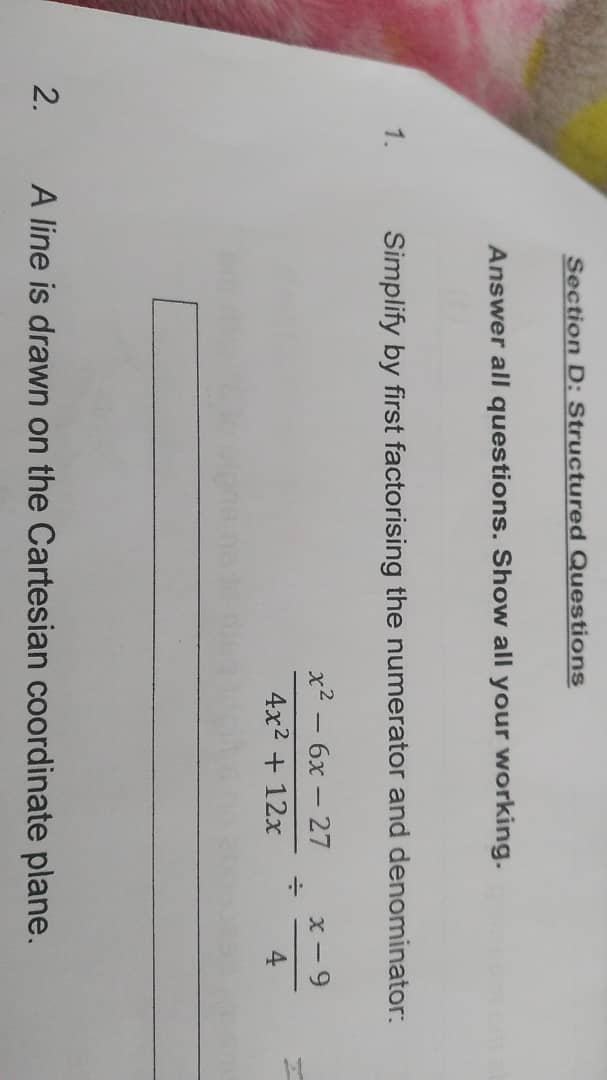 Solved Section D: Structured QuestionsAnswer all questions. | Chegg.com