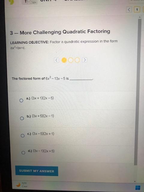 Solved 3-More Challenging Quadratic Factoring LEARNING | Chegg.com