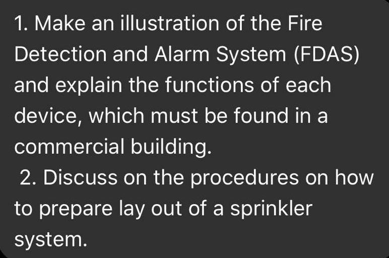 Solved 1. Make an illustration of the Fire Detection and | Chegg.com