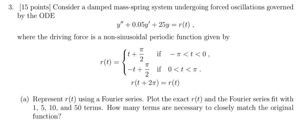 15 points] Consider a damped mass-spring system | Chegg.com