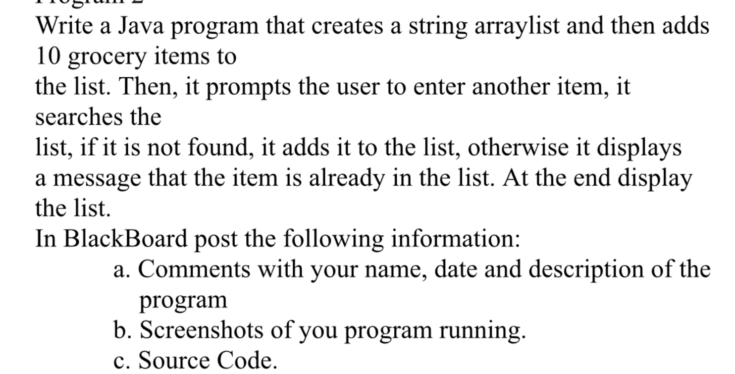 Solved 1105UIII Write a Java program that creates a string | Chegg.com