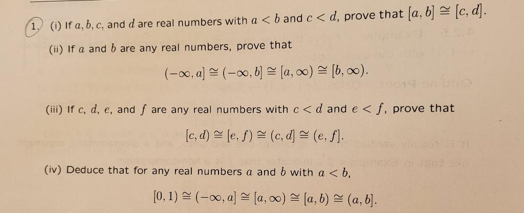 Solved (i.) If a,b,c, and d are real numbers with a | Chegg.com