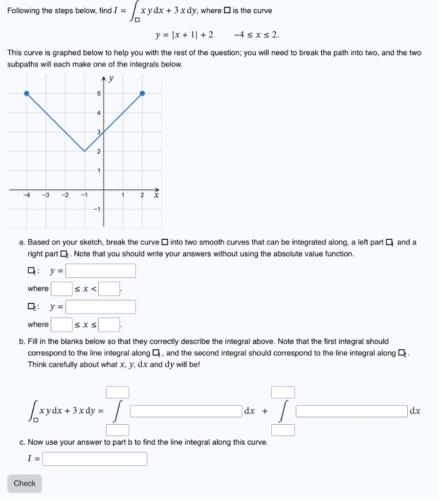 Solved Following the steps below, find I=∫ xy dx+3x dy, | Chegg.com