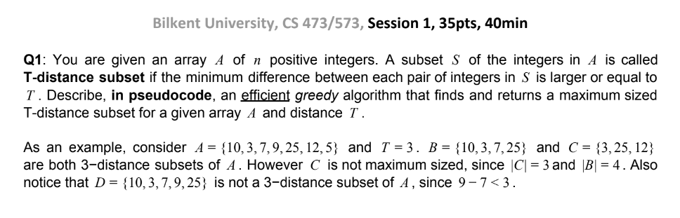 Solved Q1: You are given an array A of n positive integers. | Chegg.com