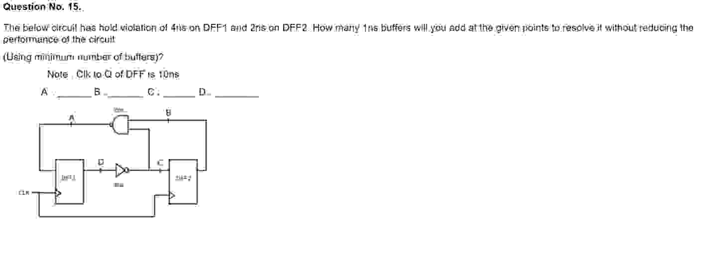 Solved The below circuit has violation of 4ns on DFF1 ﻿and | Chegg.com